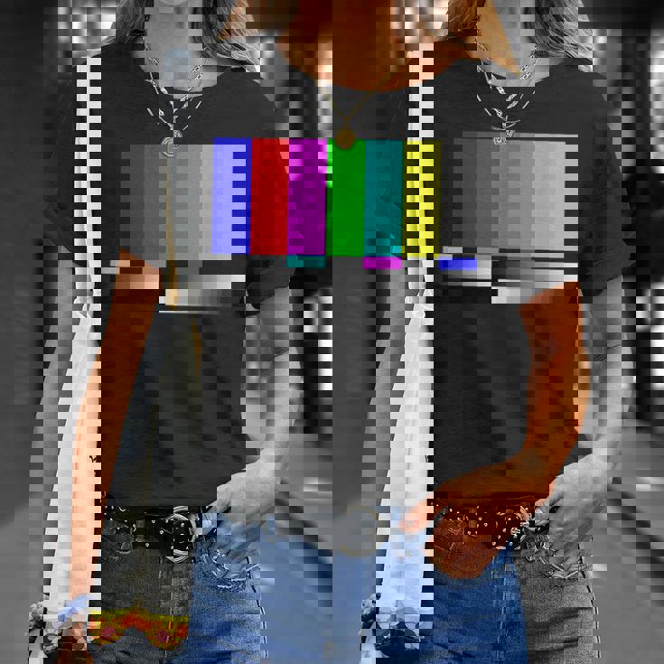 Test Card Color Bars Tv Pattern Television Pattern T-Shirt - Monsterry