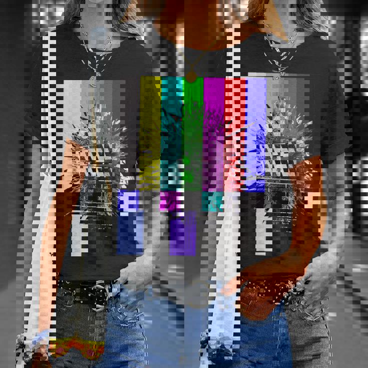 Tv Test Pattern Color Bars Tv Static And Vintage Tv T-Shirt - Monsterry
