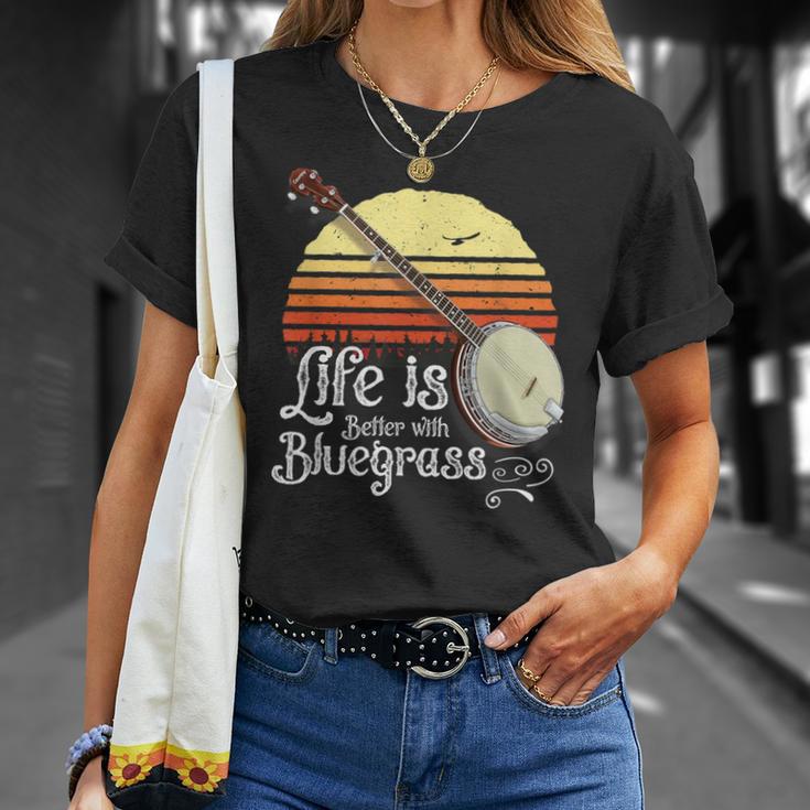 Vintage Retro Bluegrass 5 String Banjo T-Shirt - Monsterry