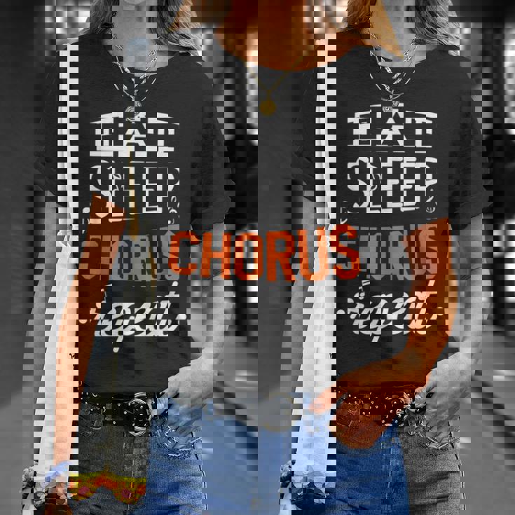 Vocals Singer Vocalist Eat Sleep Chorus Repeat Choir T-Shirt - Monsterry