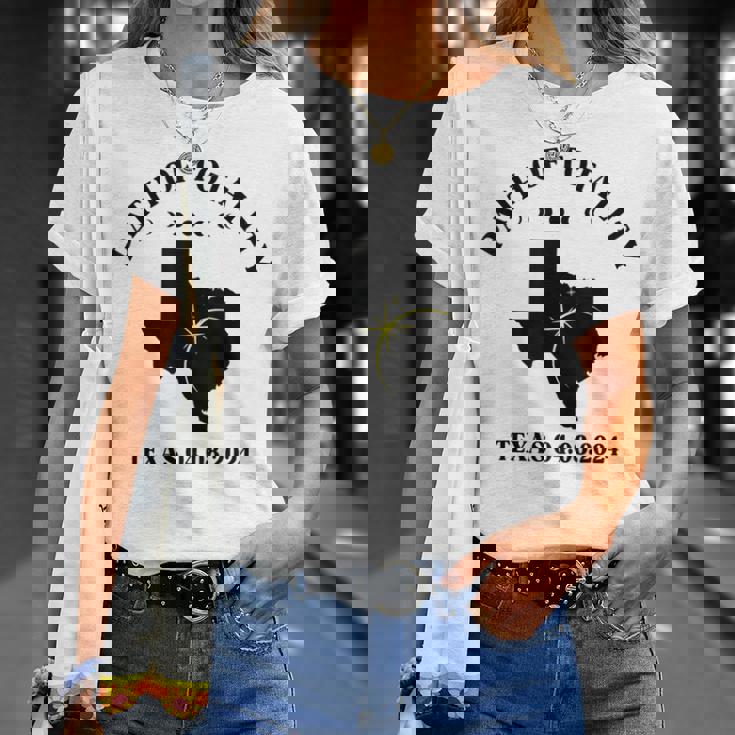 Map Of Texas Path Of Totality 04082024 Total Solar Eclipse T-Shirt ...