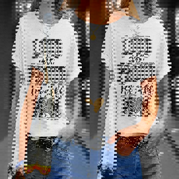 Track And Field Mom Loud Proud Mama University College Cute T-Shirt ...