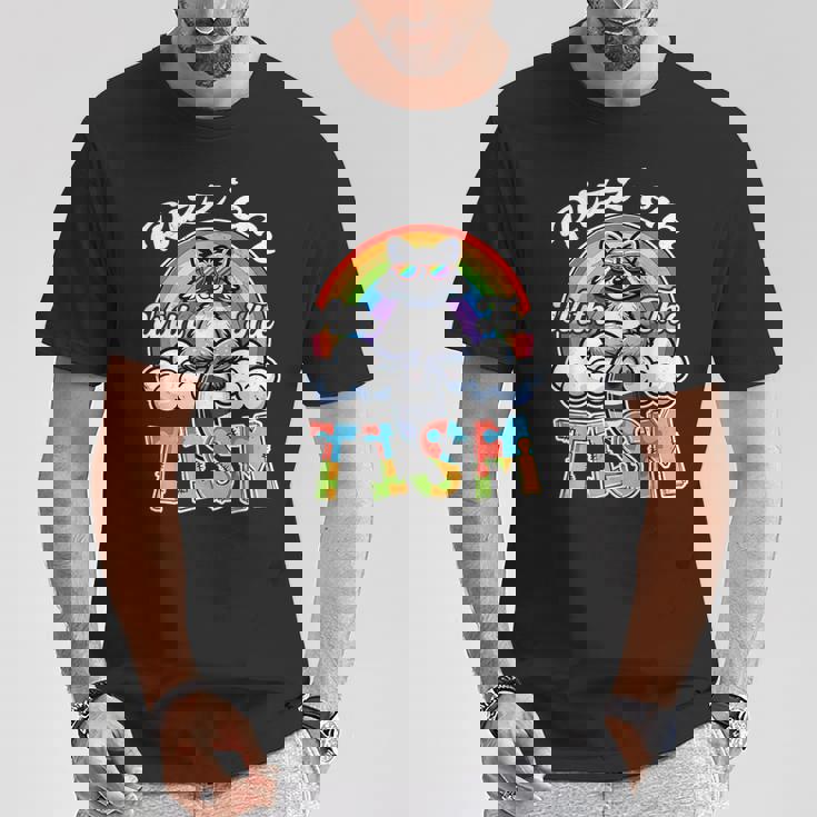 Autism Rizz Em With The Tism Meme Autistic Racoon T-Shirt - Monsterry