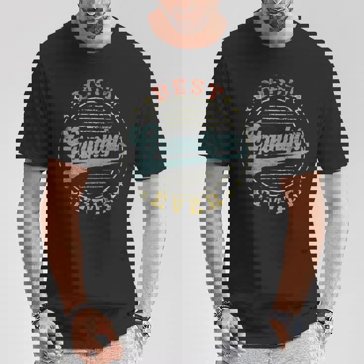 Best Grandpa Ever Father's Day Grandpa Vintage Emblem T-Shirt | Mazezy