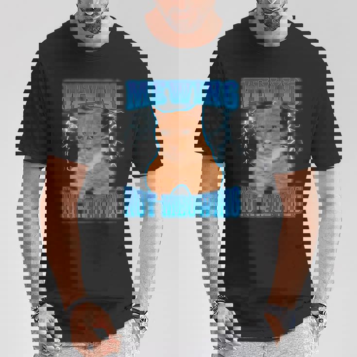 Cat Mewing Meme Cat Mewing Not Meowing T-Shirt - Monsterry