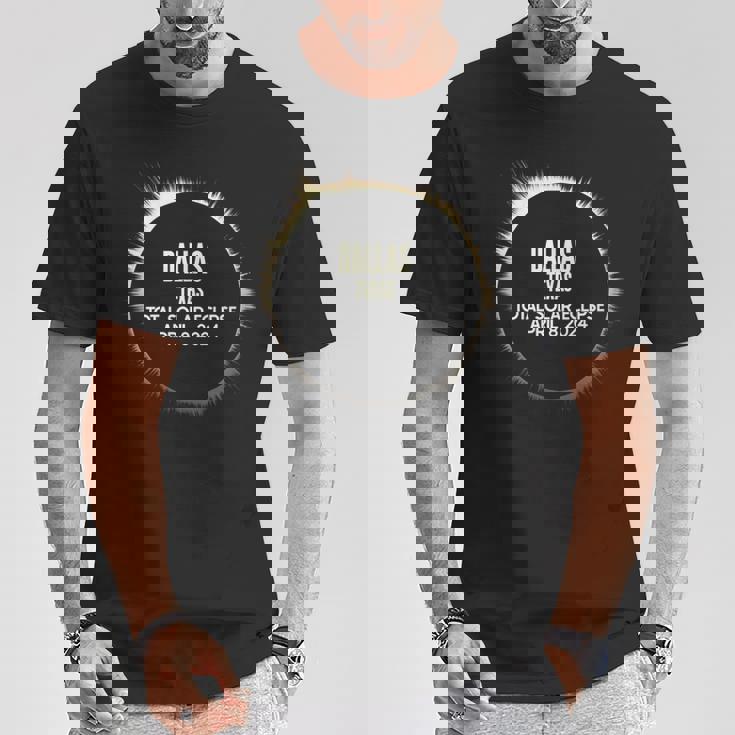 Dallas Texas Solar Eclipse 8 April 2024 Souvenir T-Shirt - Seseable