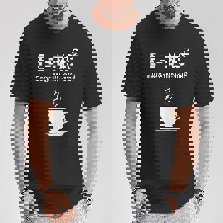 EMc Energy Is Milk And Coffee Formula Science T-Shirt - Monsterry