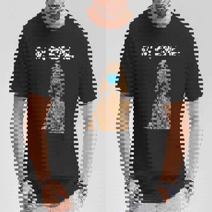 English Cocker Spaniel Ew People Dog Wearing Face Mask T-Shirt | Mazezy