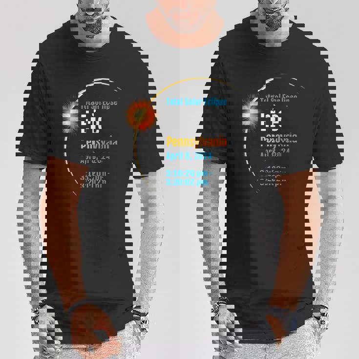 Erie Pennsylvania Pa Total Solar Eclipse 2024 1 T-Shirt - Monsterry