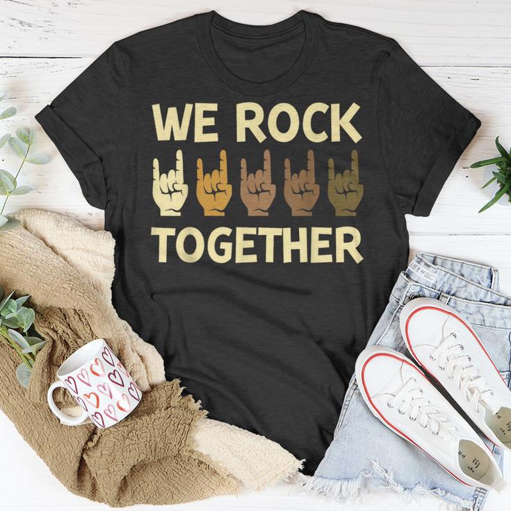 We Rock Together Hands Rock Lovers T-Shirt - Seseable