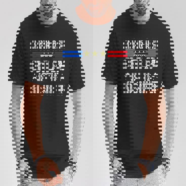 I'm Voting For The Outlaw Not The Kid Sniffer 2024 Messy Bun T-Shirt ...