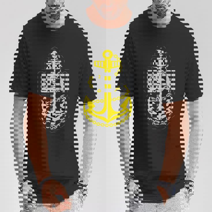 Navy Rank E7 Chief Petty Officer Insignia Anchor Patch T-Shirt - Monsterry