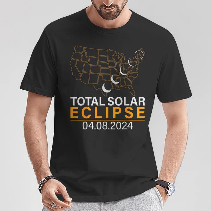 Solar Eclipse 2024 Map Eclipse April 8 2024 Eclipse 2024 T-Shirt | Mazezy