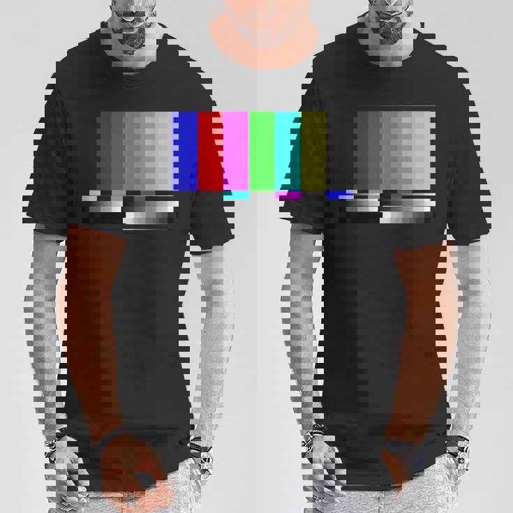 Test Card Color Bars Tv Pattern Television Pattern T-Shirt - Monsterry