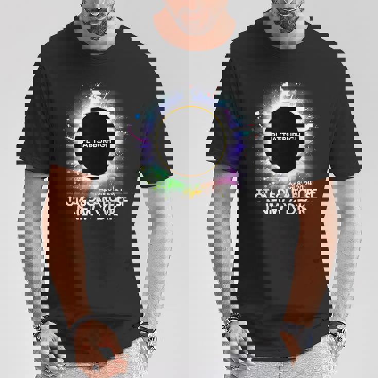 Total Solar Eclipse Plattsburgh New York 2024 Colorful Sun T-Shirt | Mazezy