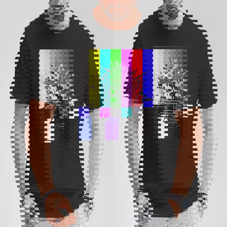 Tv Test Pattern Color Bars Tv Static And Vintage Tv T-Shirt - Monsterry