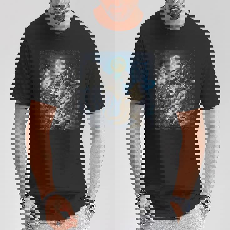 Wolf Ripping Werewolf Alpha Wolf Oddly Meme T-Shirt - Monsterry