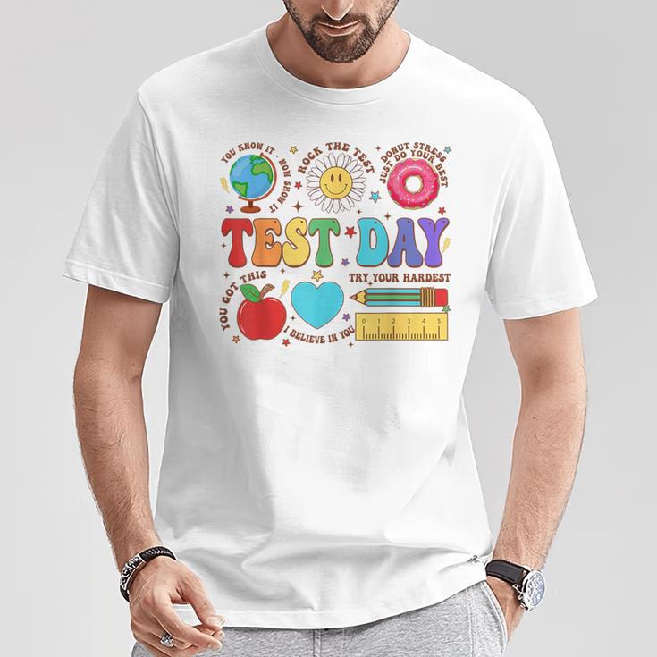 Groovy Testing Day Motivational Quotes Students Teachers T-Shirt - Seseable