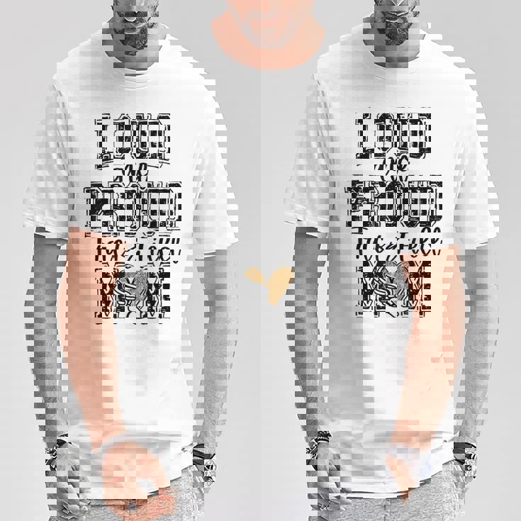 Track And Field Mom Loud Proud Mama University College Cute T-Shirt ...