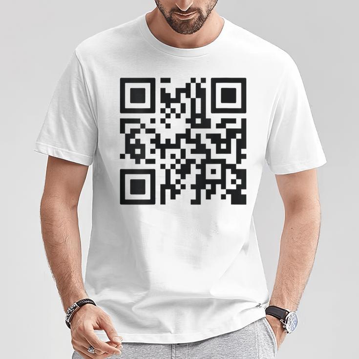 Unique Qr-Code With Humorous Hidden Message T-Shirt - Monsterry