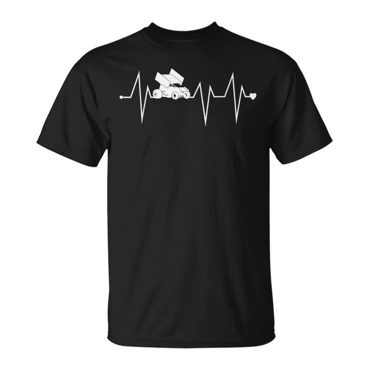 Sprint Car Racing Racer Heartbeat Heart Pulse Rate Ekg T-Shirt ...
