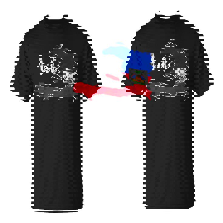 Happy Haitian Flag Day Cool Haiti Flag Map Haitian Pride T-Shirt | Mazezy