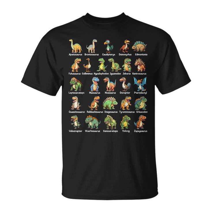 Tipos De Alfabeto De Dinosaurios Abc Dino A-Z T-Rex Camiseta de manga ...