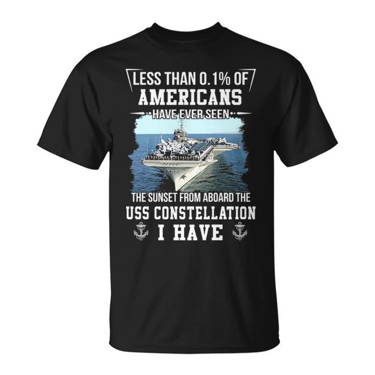 Uss Constellation Cv 64 Cva 64 Sunset Men's T-shirt Back Print | Mazezy