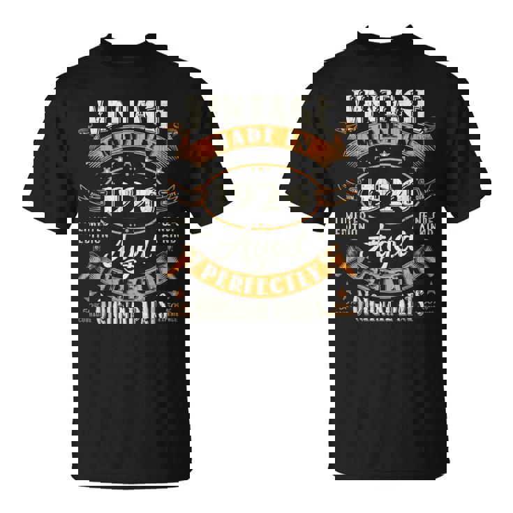 Vintage 98Th Birthday Decorations 1926 98 Birthday T-Shirt | Mazezy