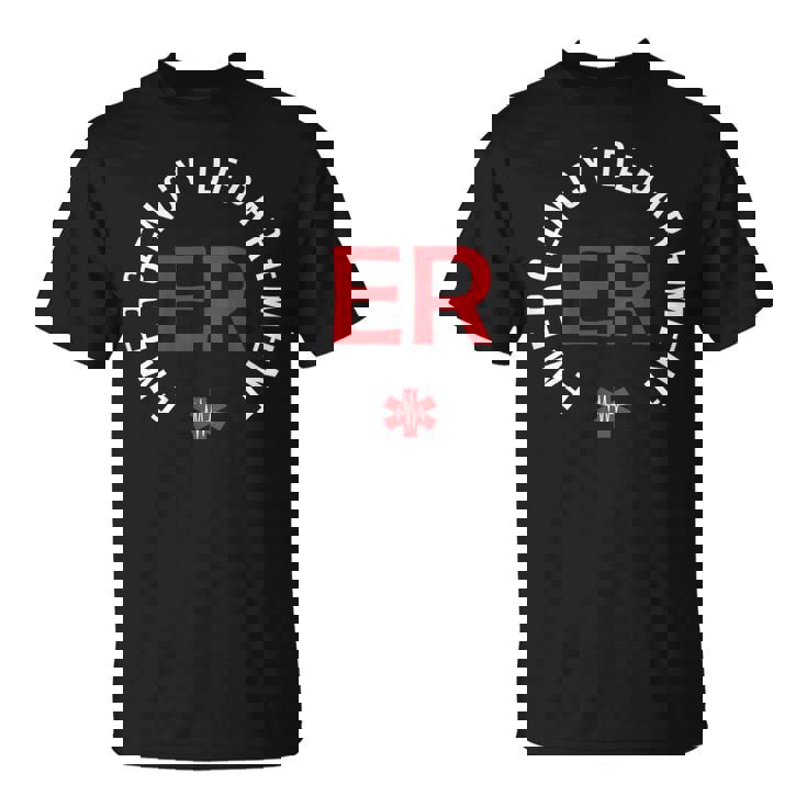 Vintage Emergency Department Emergency Room Nurse On Back T-Shirt | Mazezy