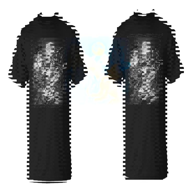 Wolf Ripping Werewolf Alpha Wolf Oddly Meme T-Shirt | Mazezy