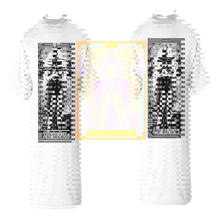 Witch Workout Fitness Deadlifting Hexes & Flexes Tarot Card T-Shirt ...