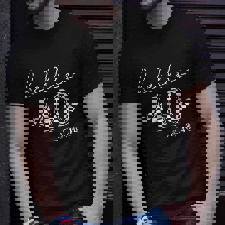 40Th Birthday Hello 40 Years Old Est 1984 Born In 1984 T-Shirt | Mazezy