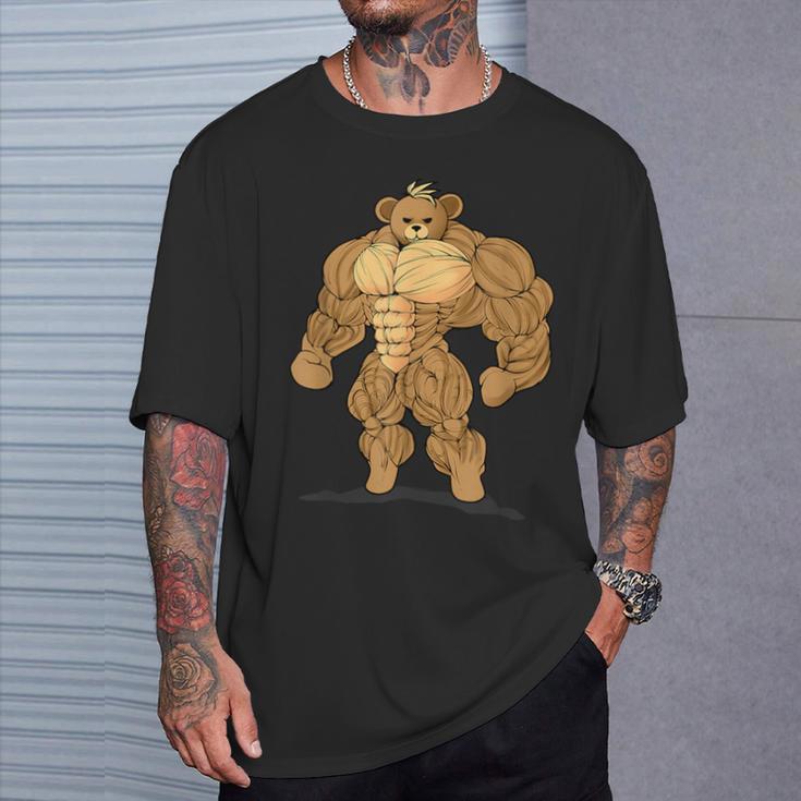 Bodybuilding Teddy Bear Gym Bodybuilder T-Shirt - Monsterry