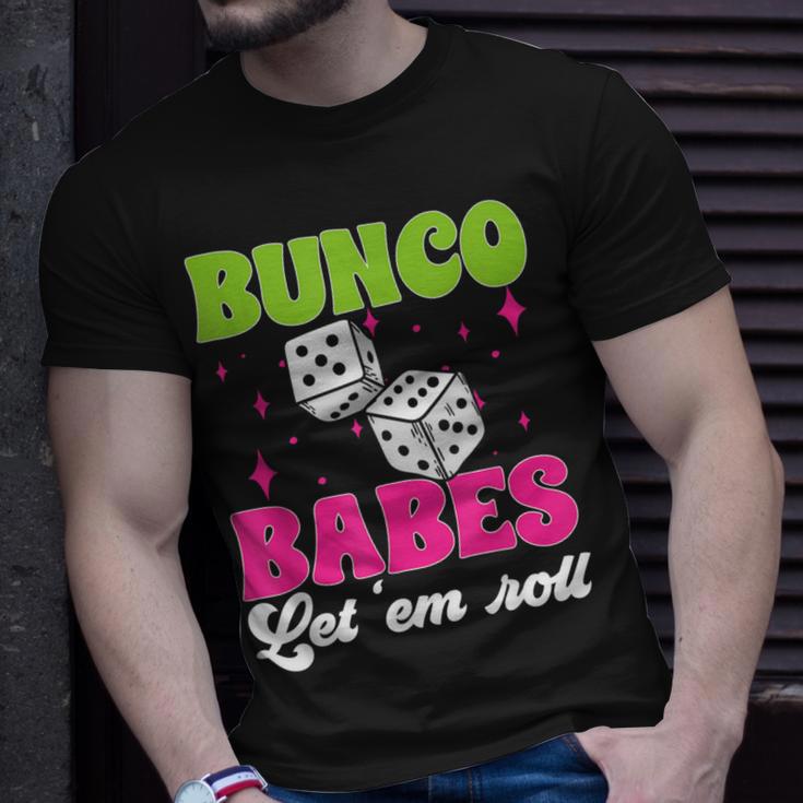 Bunco Babes Let'em Roll Bunco Game T-Shirt | Mazezy