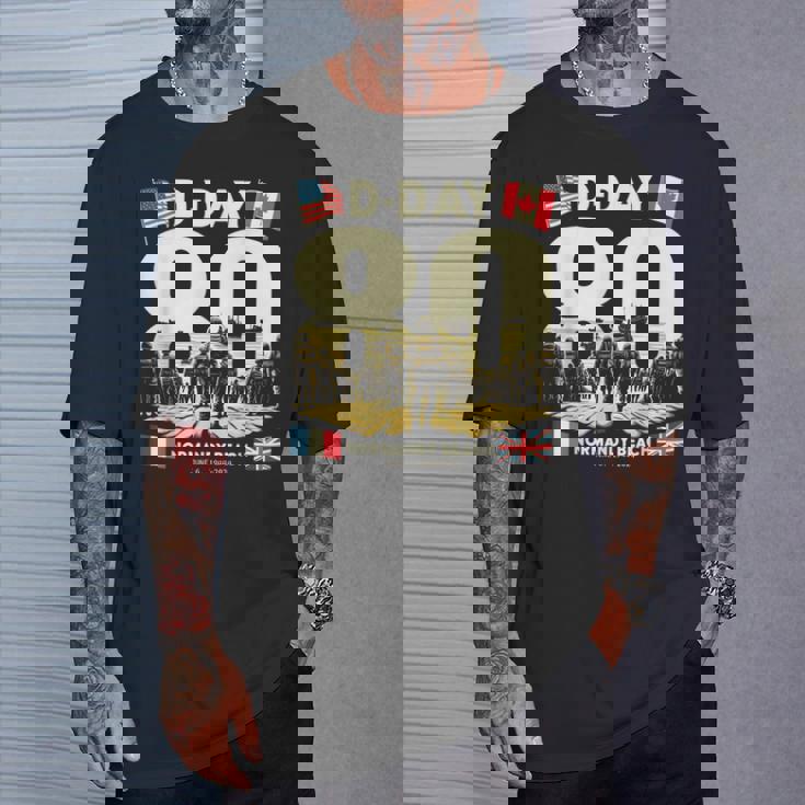 D-Day 80Th Anniversary Normandy Beach Landing History 1944 T-Shirt | Mazezy