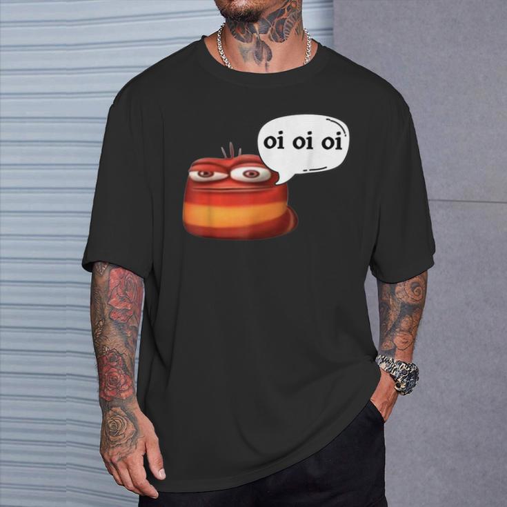 Oi Oi Oi Red Worm Sarcastic Meme T-Shirt | Mazezy