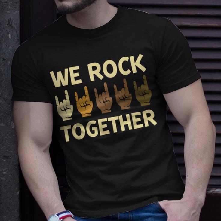 We Rock Together Hands Rock Lovers T-Shirt - Seseable
