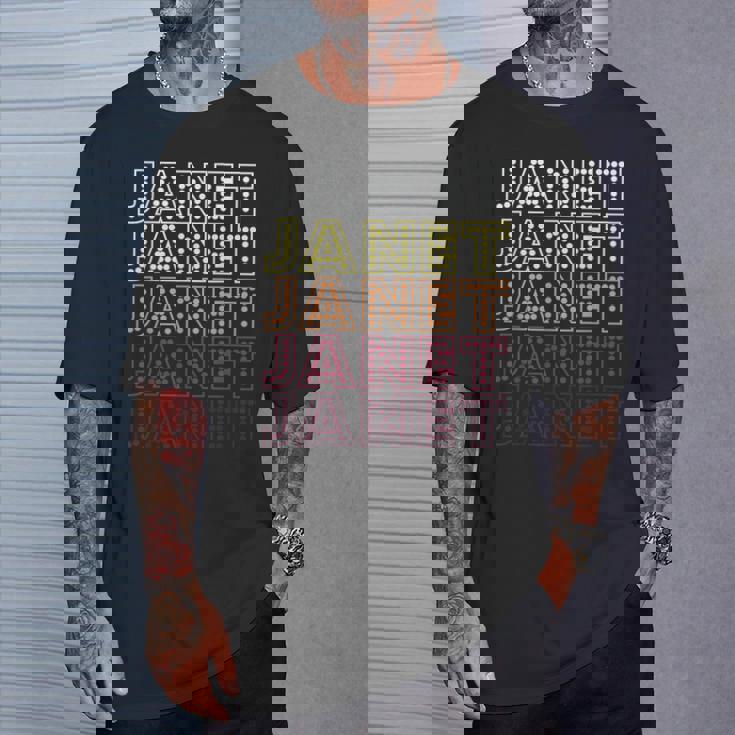 Personalized Name Janet Vintage Janet Retro T-Shirt | Mazezy