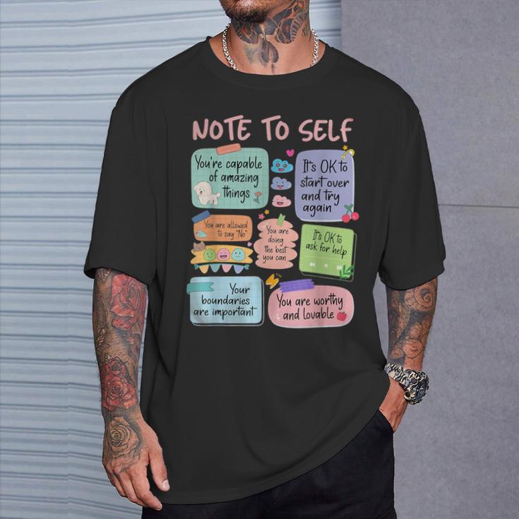 Retro Note To Self School Counselor Mental Health T-Shirt | Mazezy
