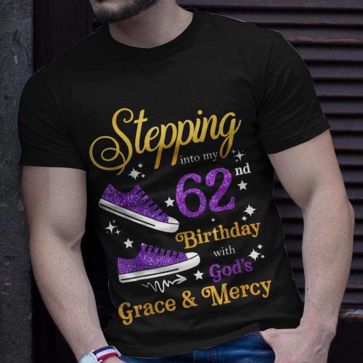 Stepping Into My 62Nd Birthday Grace And Mercy 62 Years Old T-Shirt ...