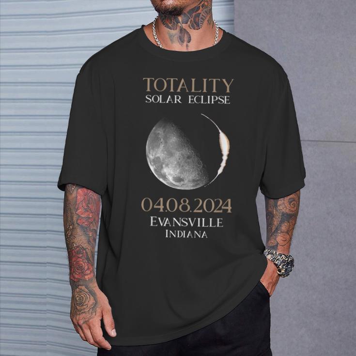 Total Solar Eclipse 2024 04 Evansville Indiana T-Shirt | Mazezy