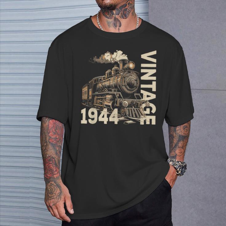 Vintage 1944 Steampunk Steam Train Locomotive 80Th Birthday T-Shirt ...