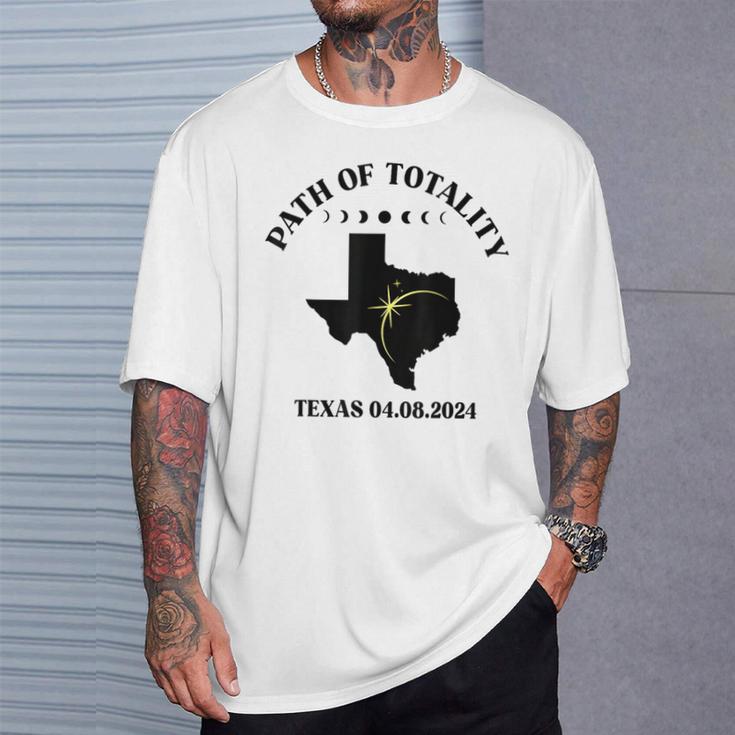 Map Of Texas Path Of Totality 04082024 Total Solar Eclipse T-Shirt ...