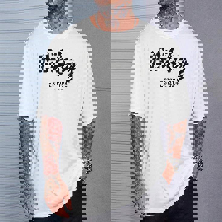 Wife Est 2024 Just Married Honeymoon Husband Wedding Couple T-Shirt ...