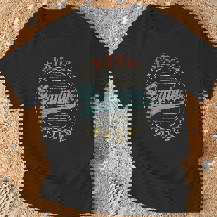 Best Grandpa Ever Father's Day Grandpa Vintage Emblem T-Shirt | Mazezy