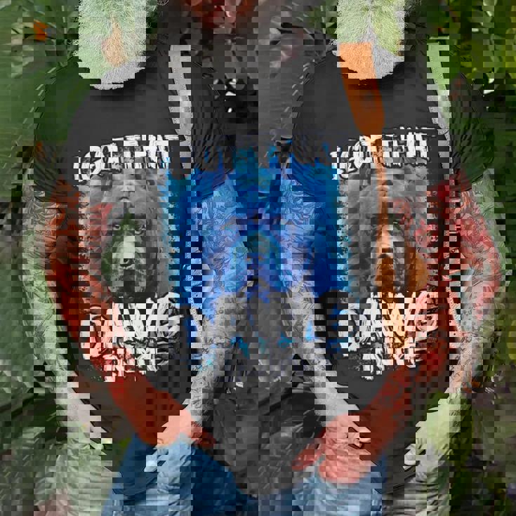 I Got That Dawg In Me Xray Pitbull Ironic Meme Viral Quote T-Shirt | Mazezy