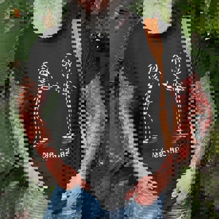 Need A Hand Stickman Costume Stick Figure T-Shirt - Monsterry