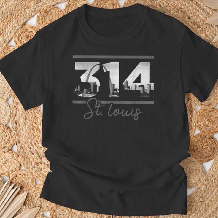 St Louis 314 Area Code Skyline Missouri Vintage T-Shirt - Seseable
