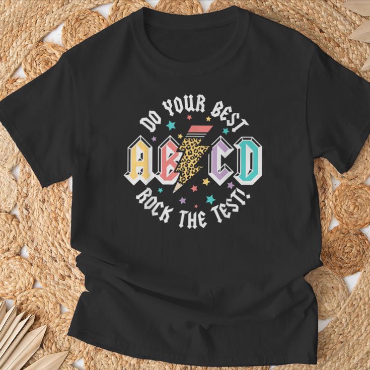 Test Day Teachers Boys Girls Abcd Rock The Test Testing Day T-Shirt ...